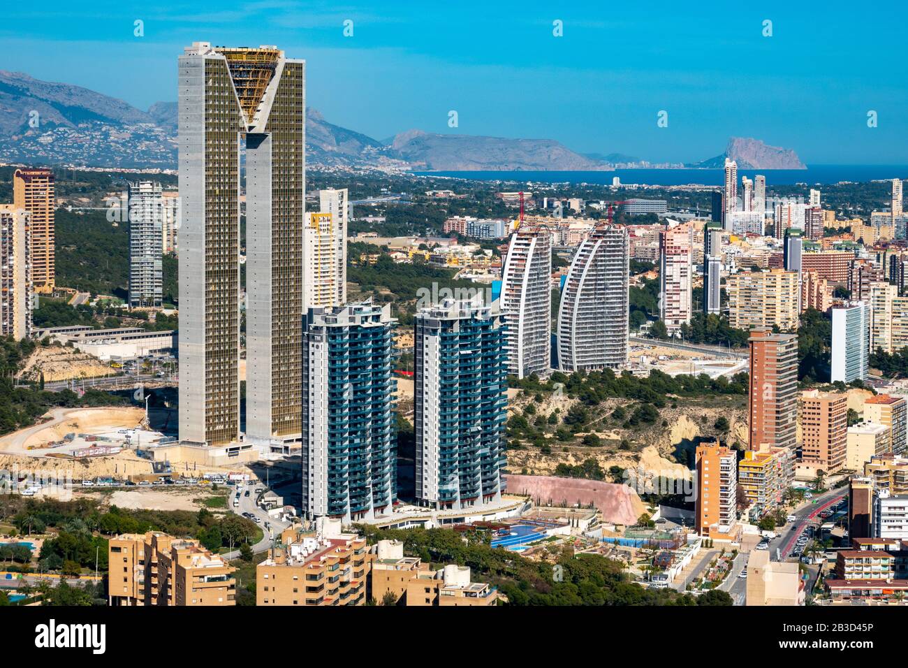 Aerial view of the Intempo, Sunset Waves, Sunset Drive buildings and ...