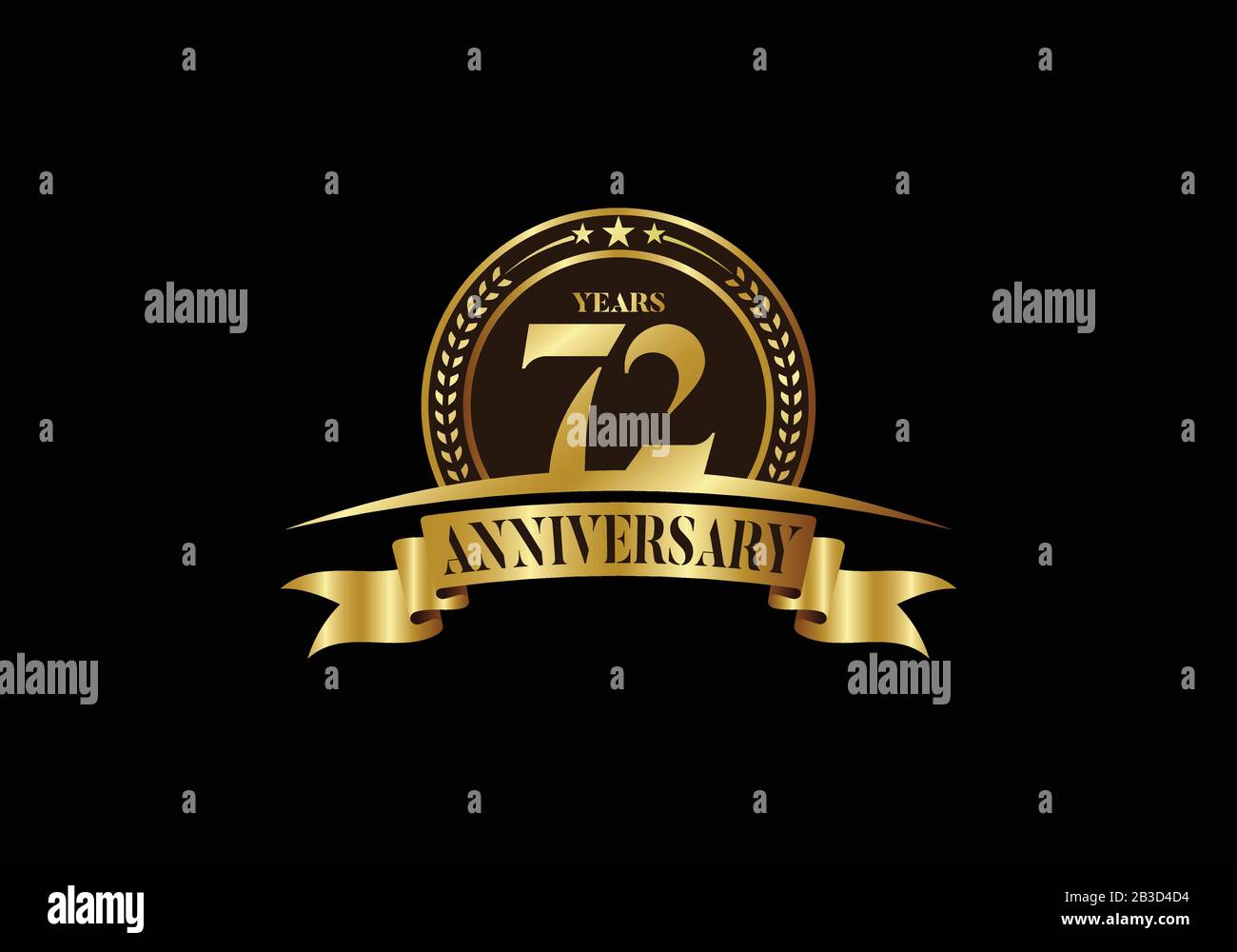 72th years anniversary logo template, vector design birthday ...