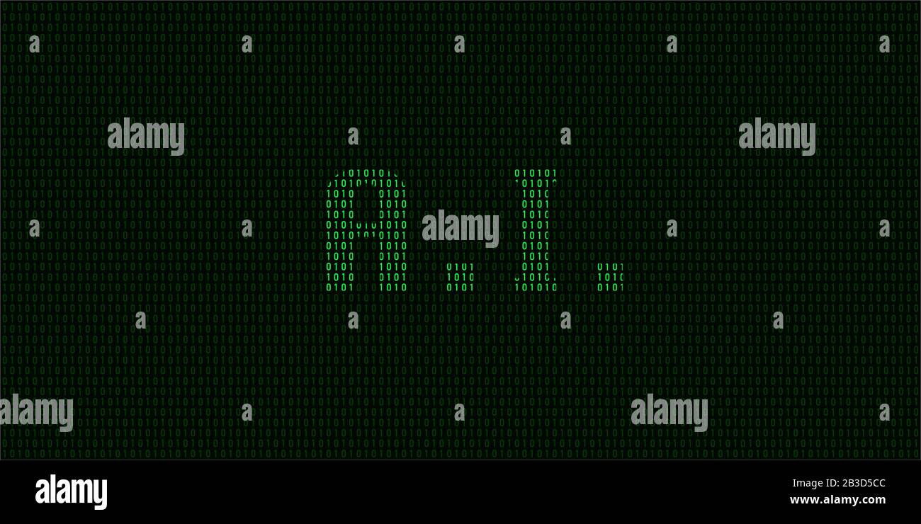Artificial intelligence or AI concept with binary code in vector Stock ...