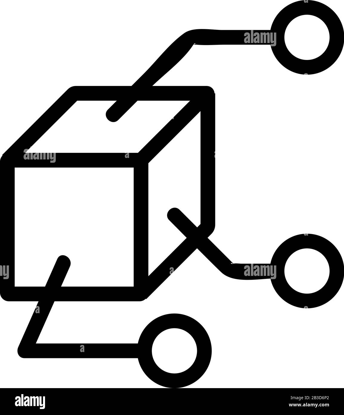 3D print printer icon vector. Isolated contour symbol illustration ...