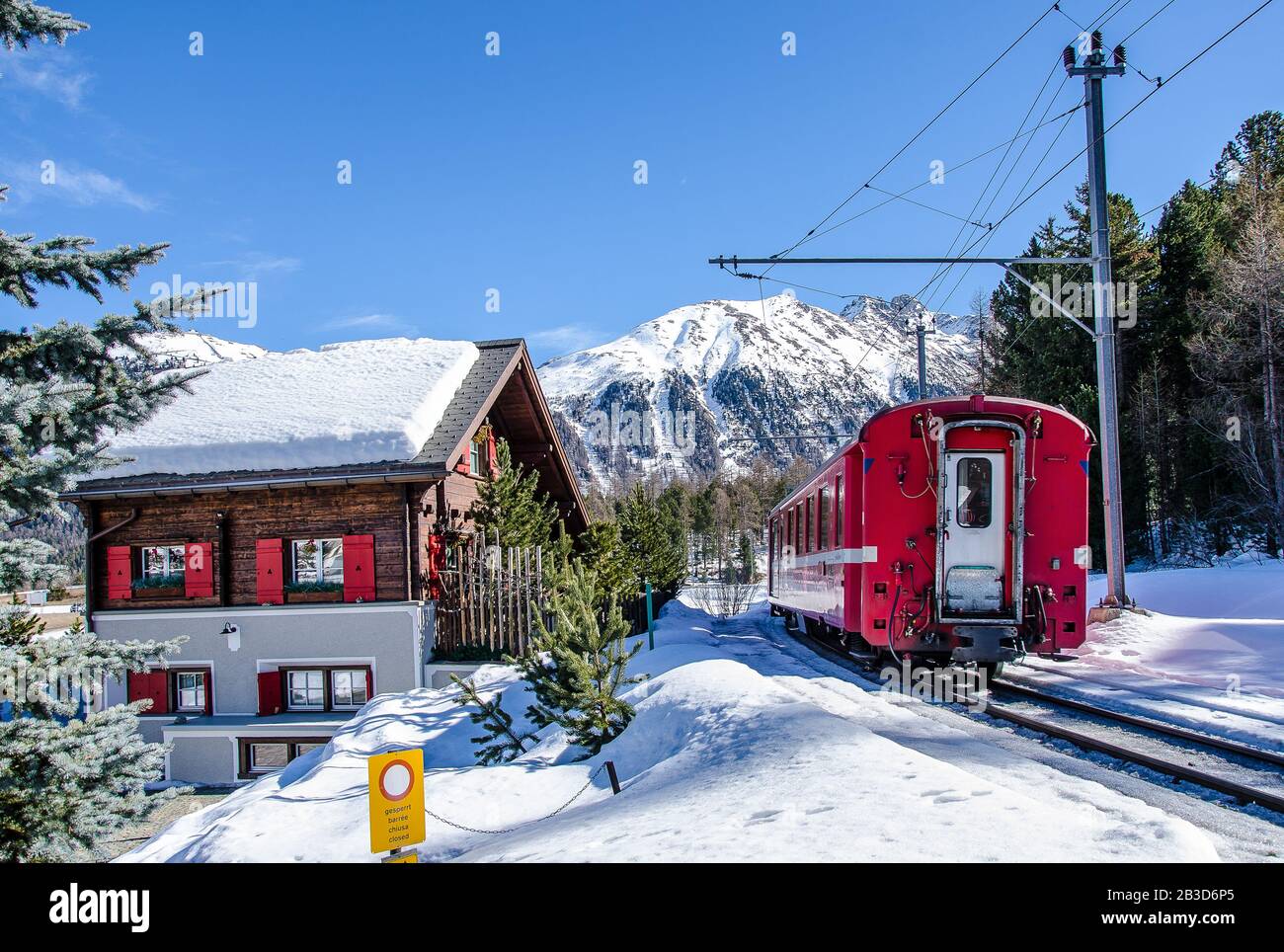 Celerina station of the rhaetian railway hi-res stock photography and ...