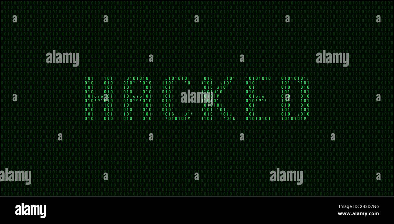 Hacked system concept with binary code in vector Stock Vector Image ...