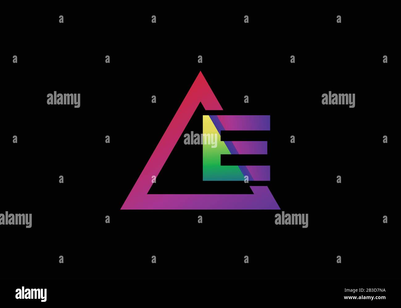 Triangle e logo hi-res stock photography and images - Alamy