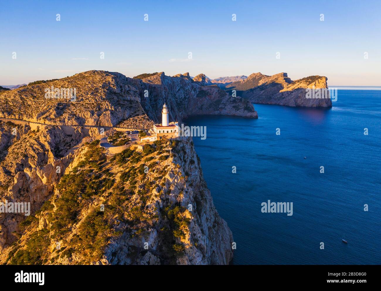 Cap Formentor with lighthouse in the morning light, Formentor peninsula ...