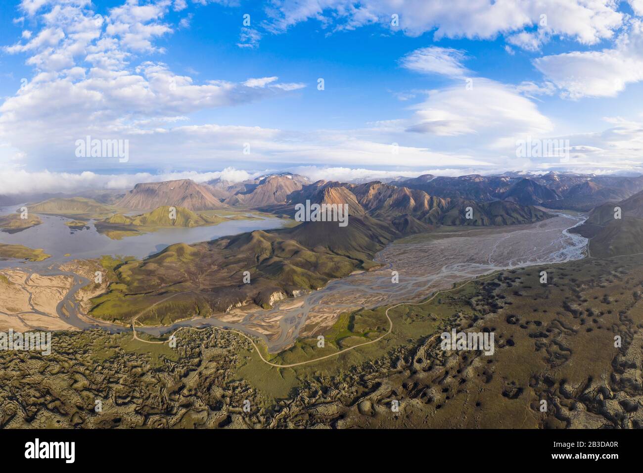 Drone aerial landmannalaugar mountain hi-res stock photography and ...