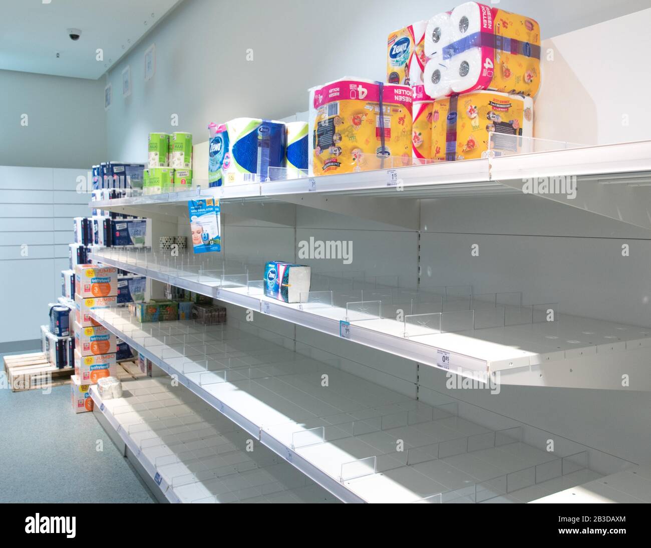 Empty supermarket shelf in dm drugstore hi-res stock photography and ...