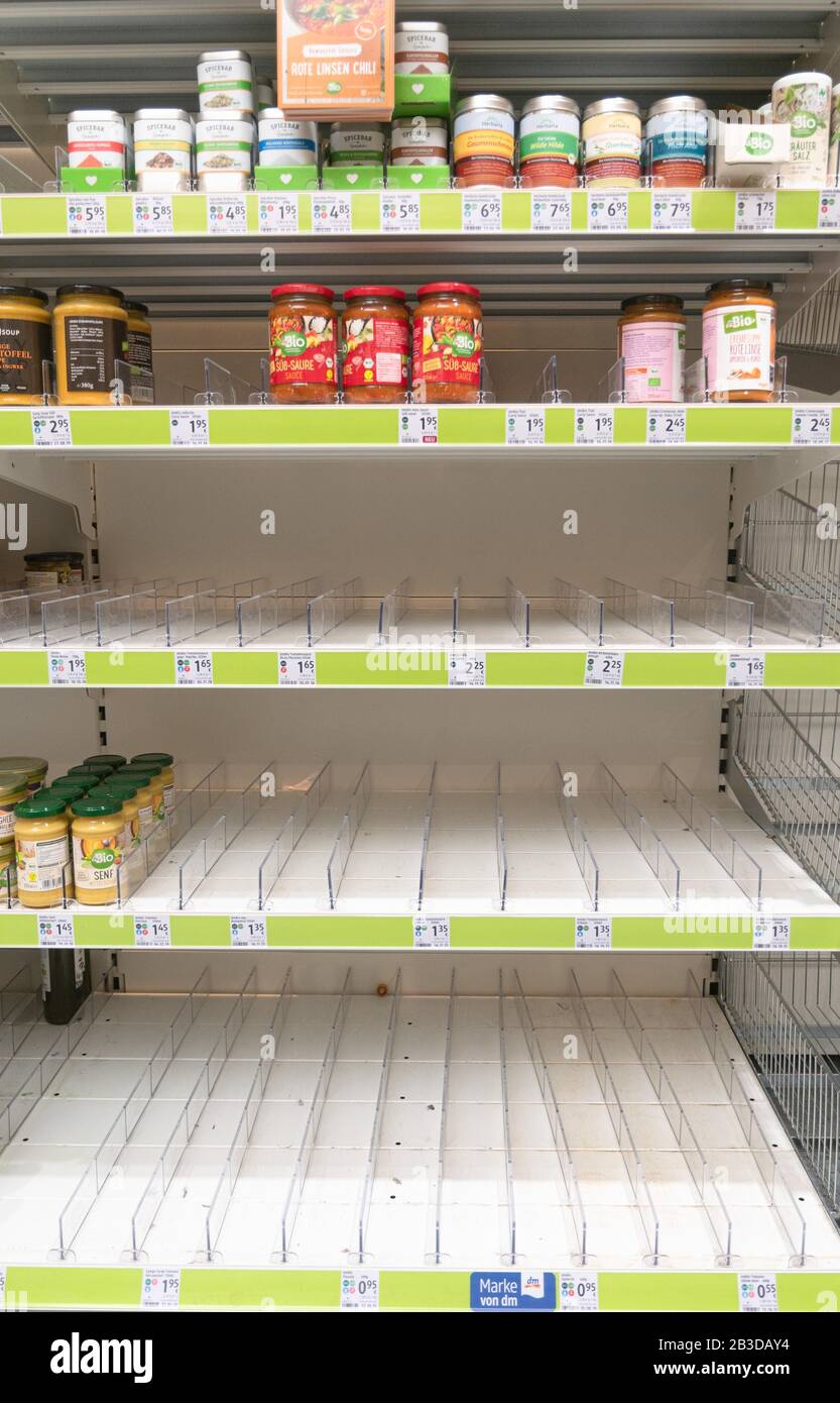 Empty supermarket shelf in dm drugstore hi-res stock photography and ...