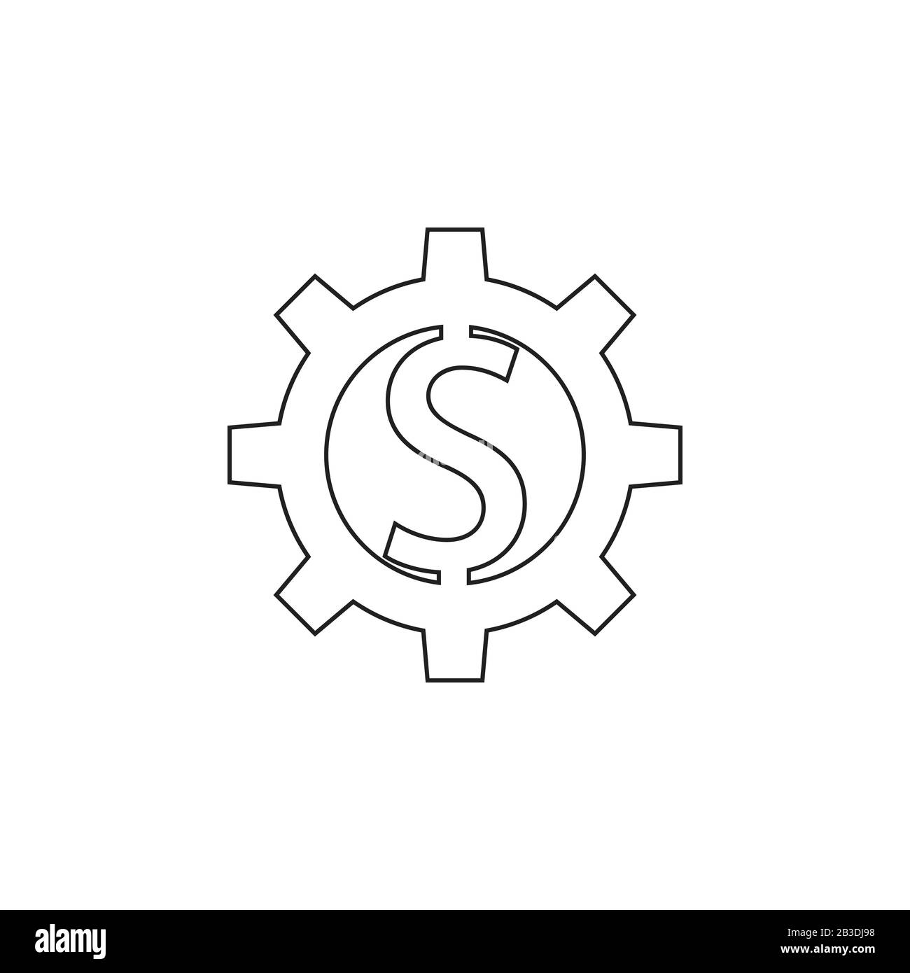 Gears icon thin line Cut Out Stock Images & Pictures - Alamy
