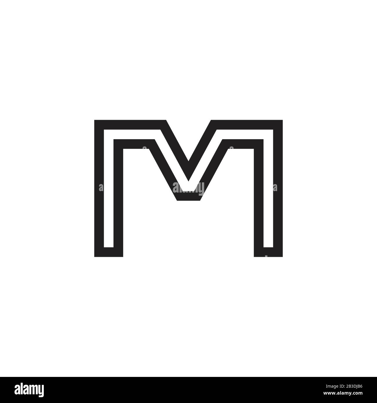 letter m stripes thin line geometric logo vector Stock Vector Image ...