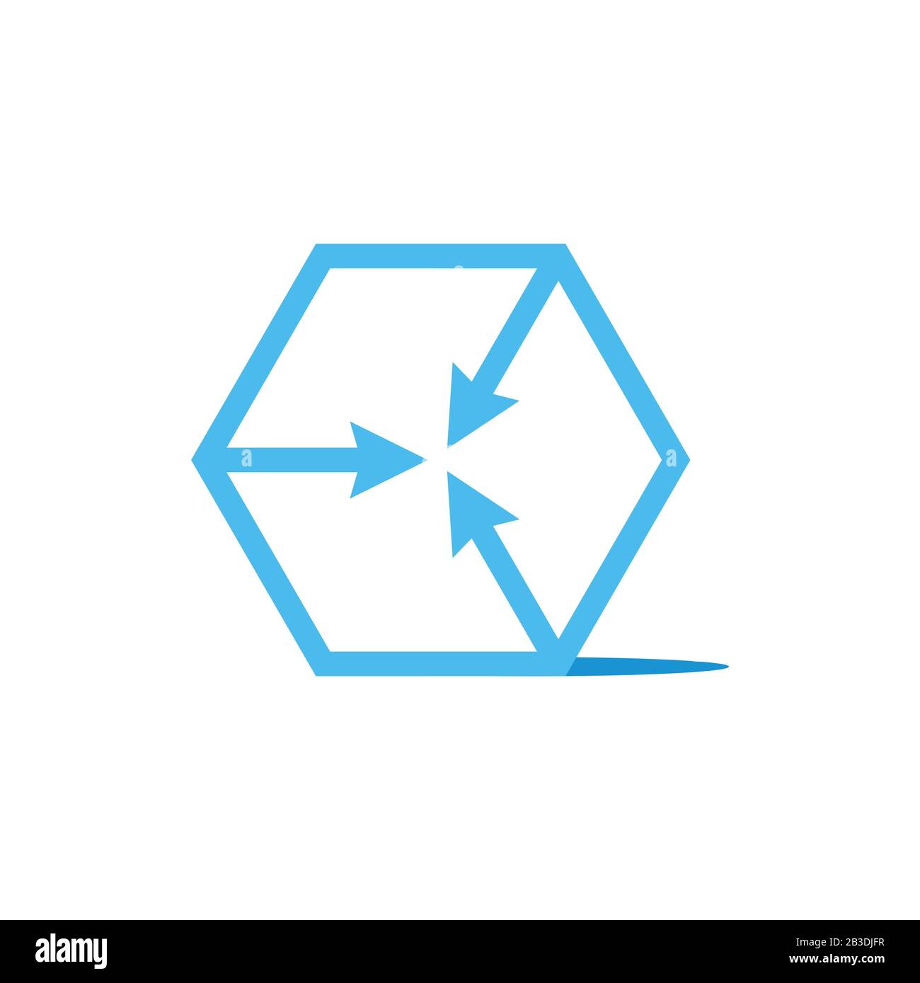 center arrows hexagonal geometric line logo Stock Vector Image & Art ...