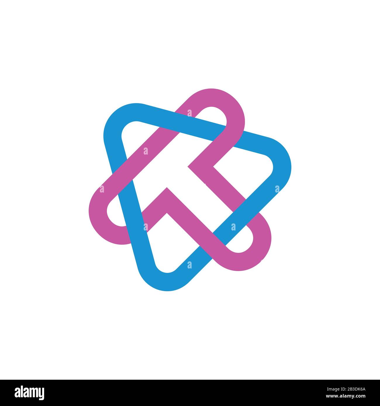 letter t triangle linked overlapping line logo vector Stock Vector ...