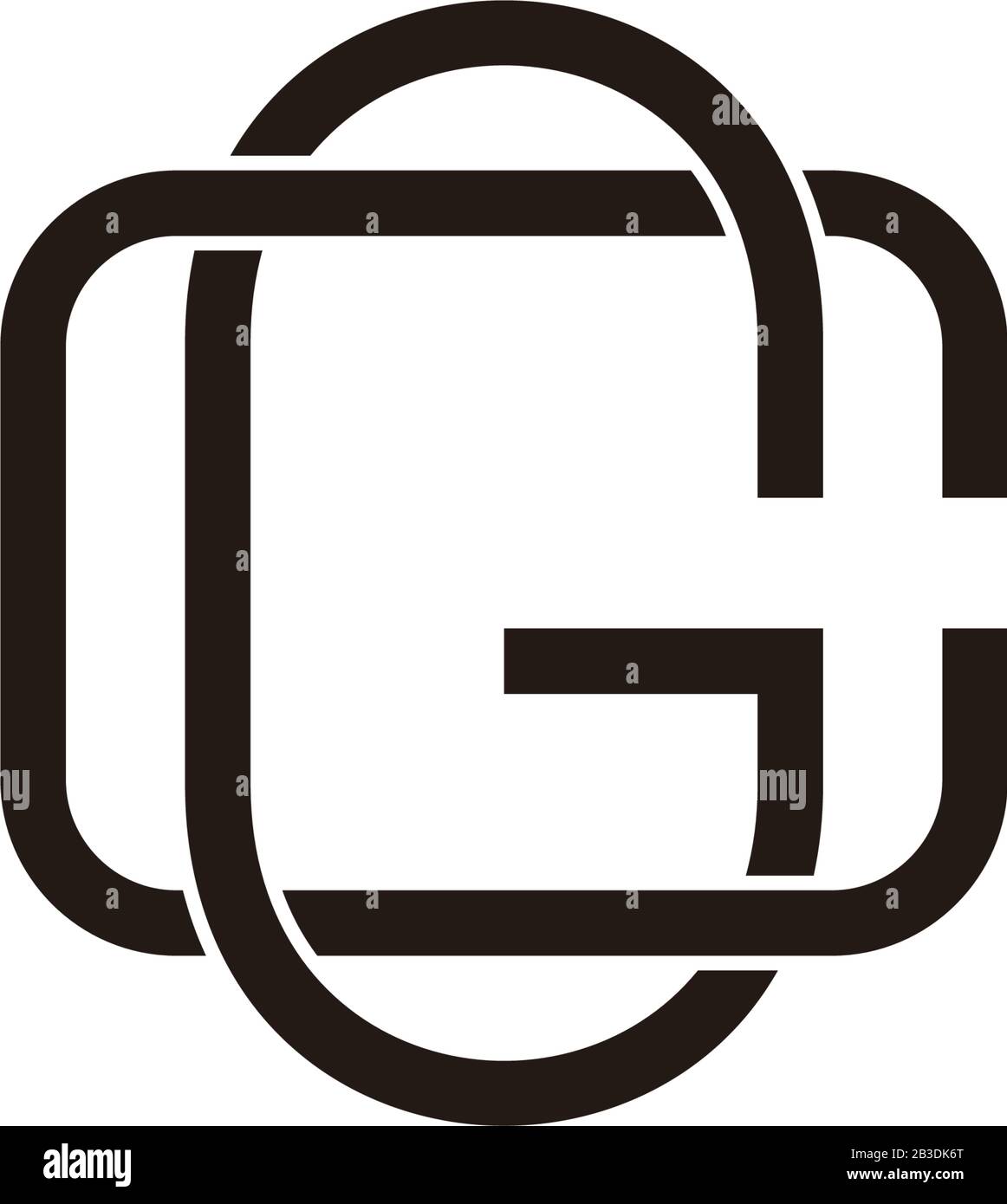 letter gc linked thin line symbol logo vector Stock Vector Image & Art ...