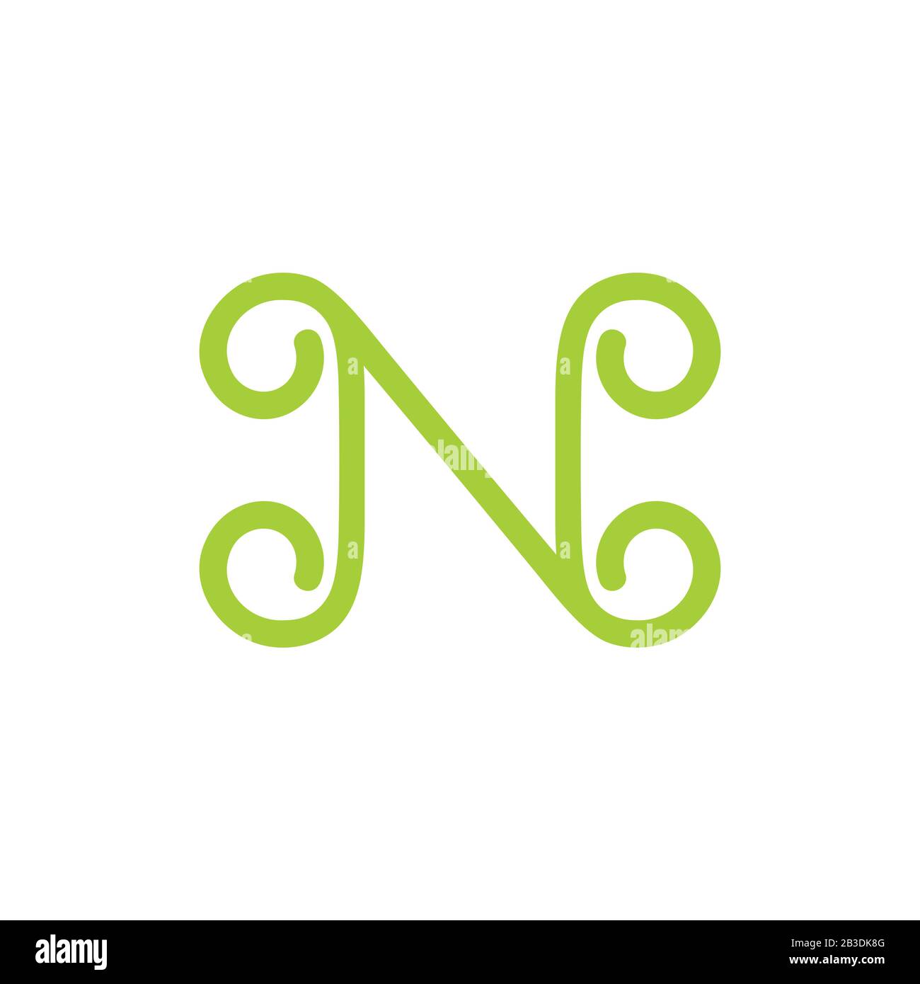 letter n lines art curly design symbol vector Stock Vector Image & Art ...