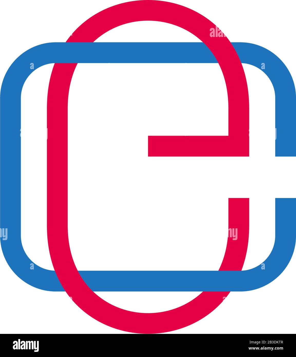 letter ce linked colorful overlapping line symbol logo vector Stock ...