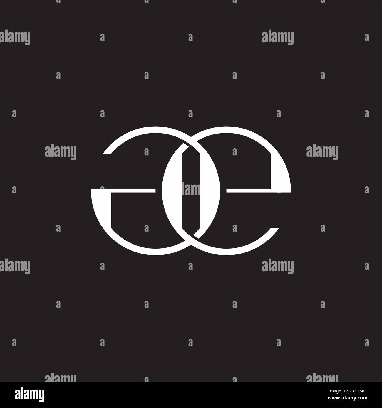 letter ge linked flat overlapping design logo vector Stock Vector Image ...