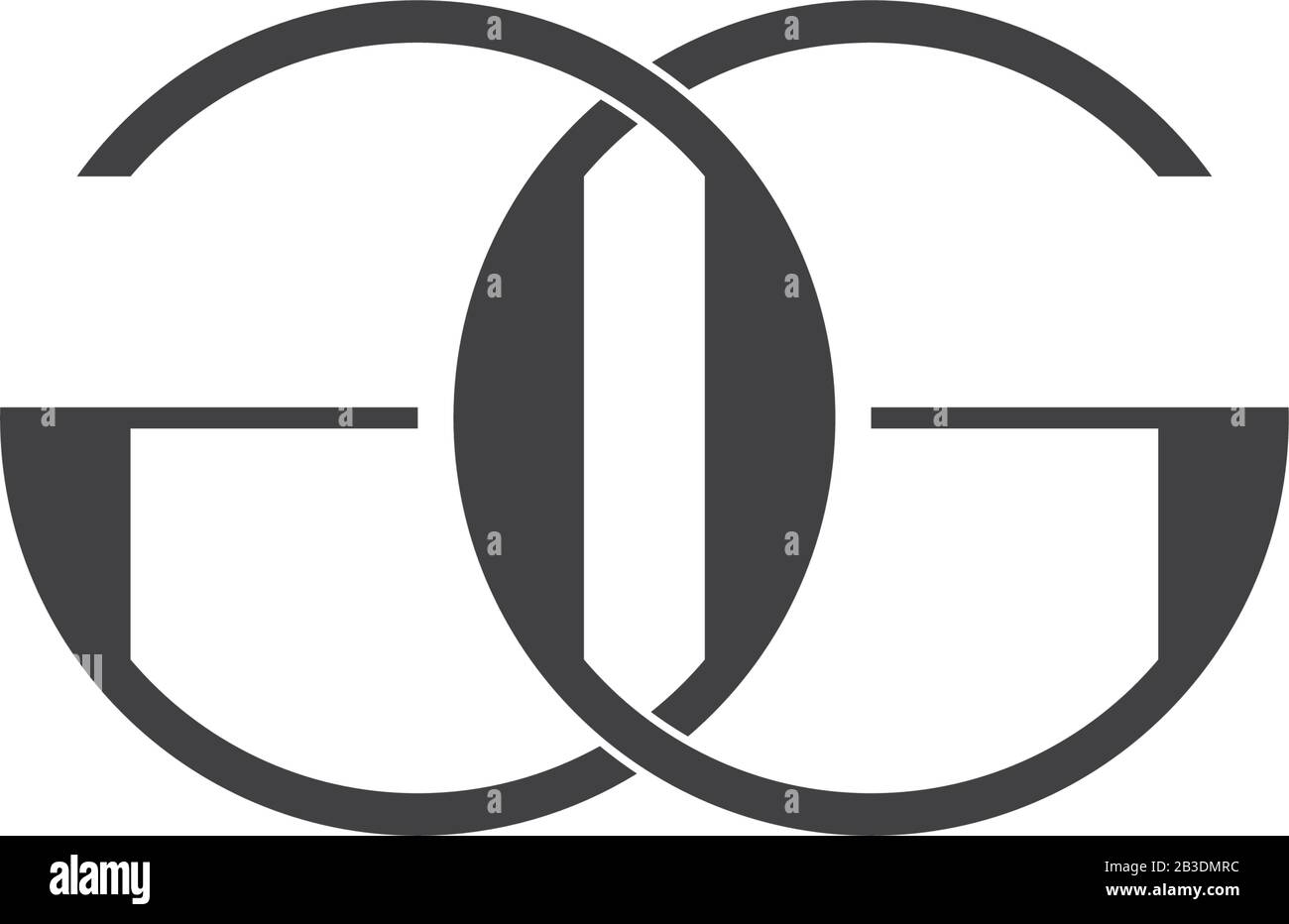 letter gg circle linked geometric overlap design symbol logo vector ...