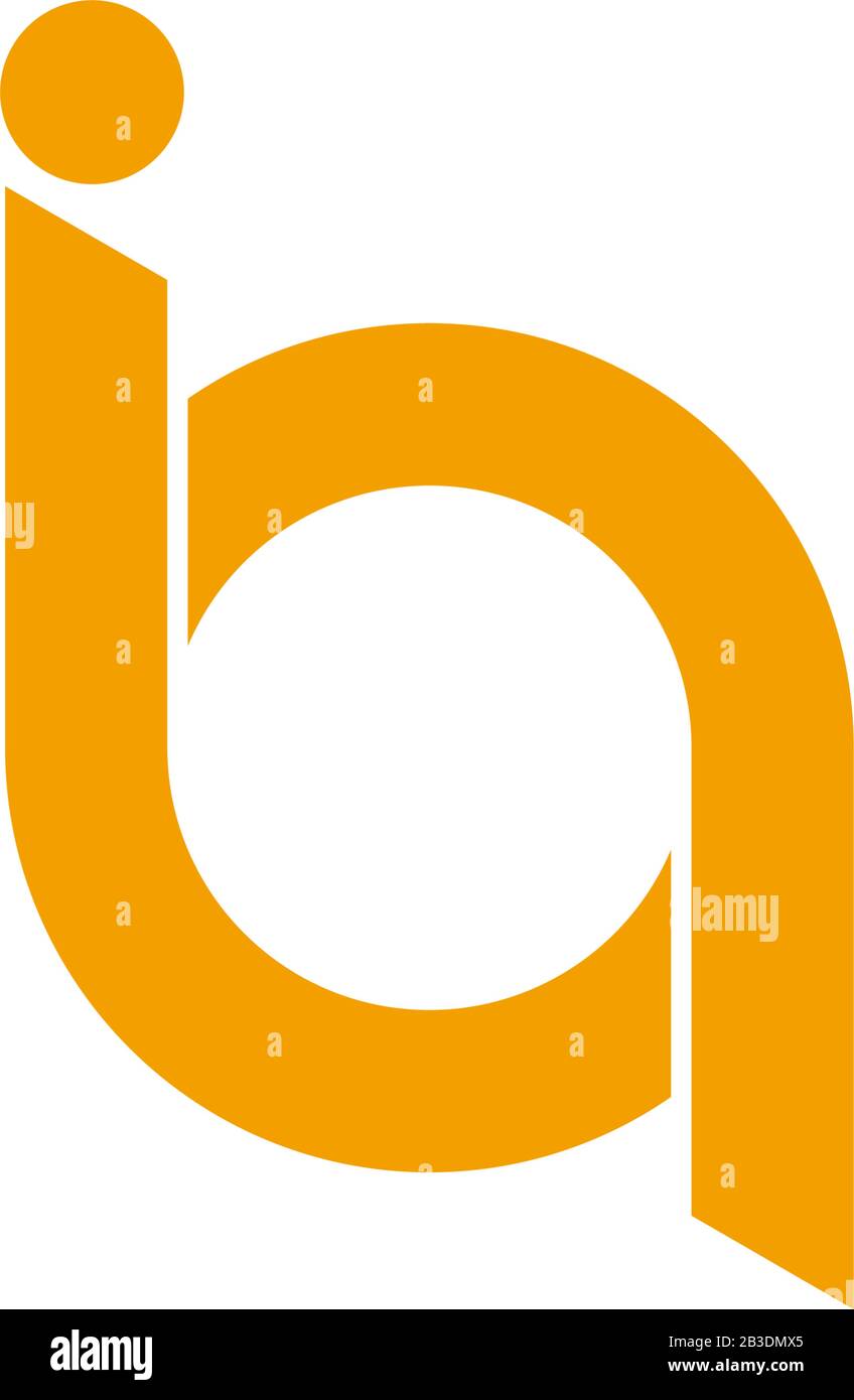 circle rotate letter ib line simple design symbol logo vector Stock ...
