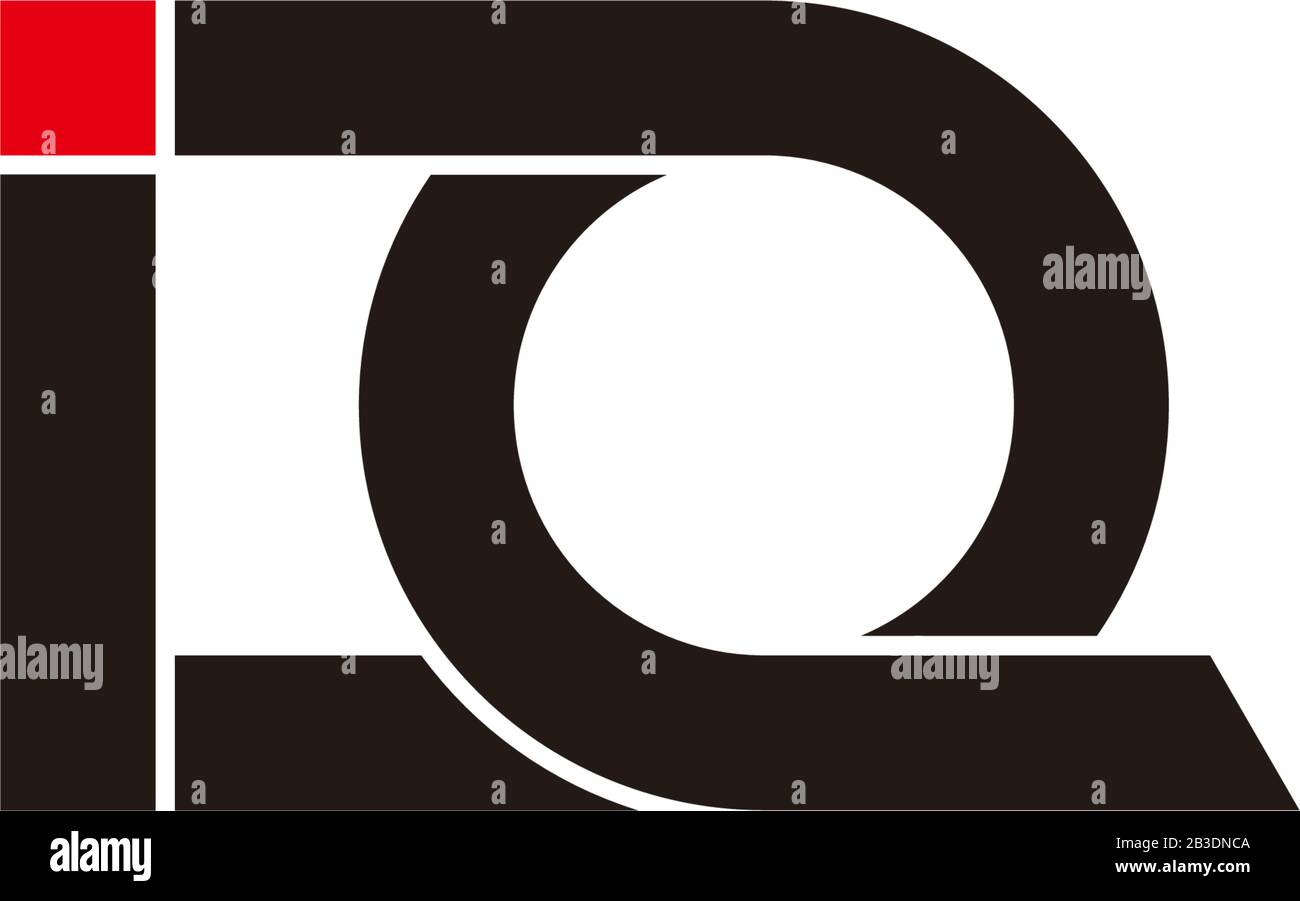 circle motion letter iq line simple geometric design symbol logo vector ...