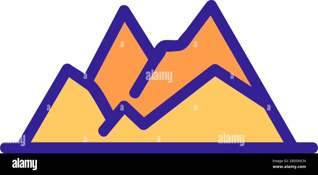 mountain range icon vector. Isolated contour symbol illustration Stock ...