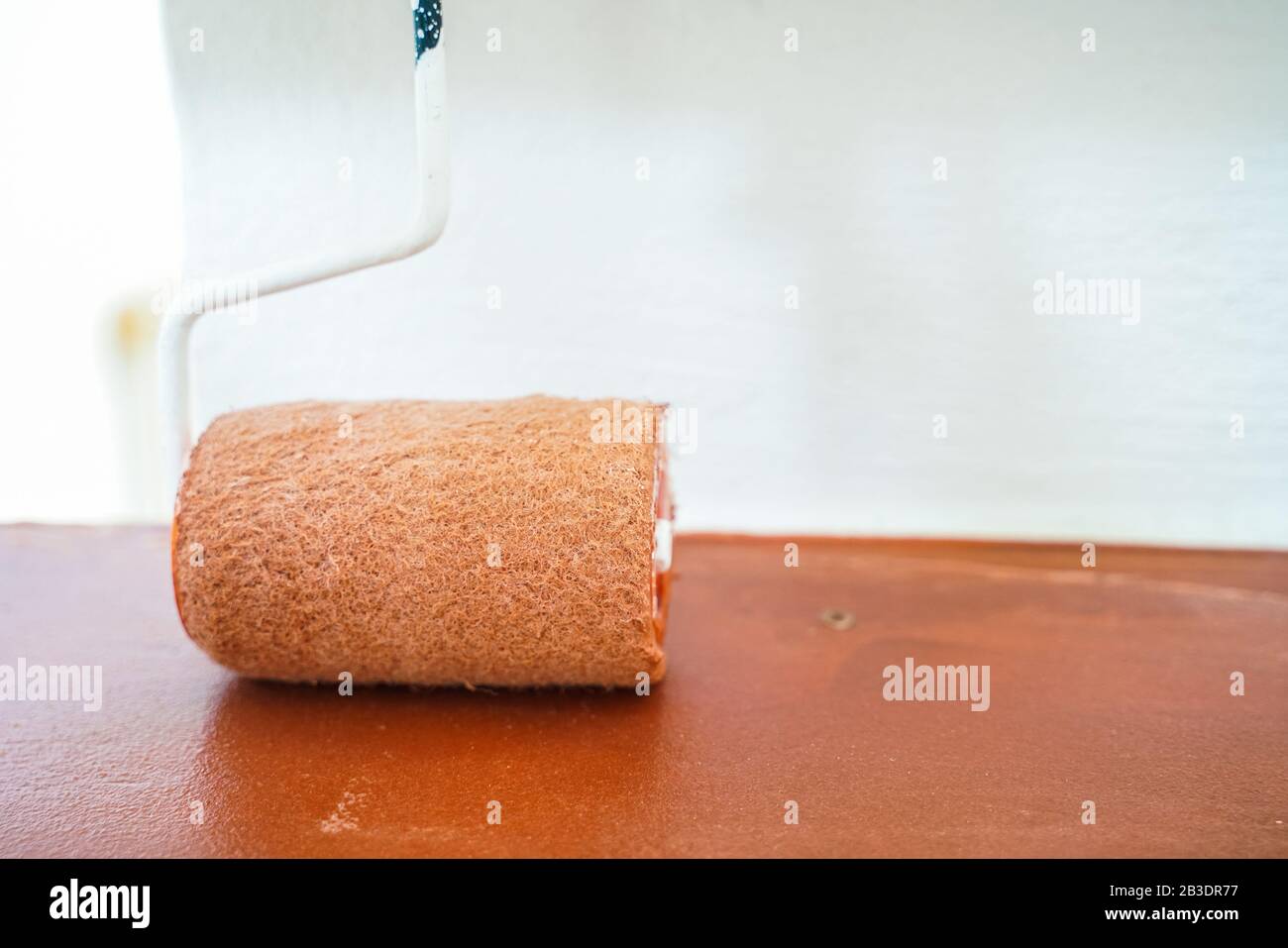 Color paint interior home wall renovate with rolling paint Stock Photo ...