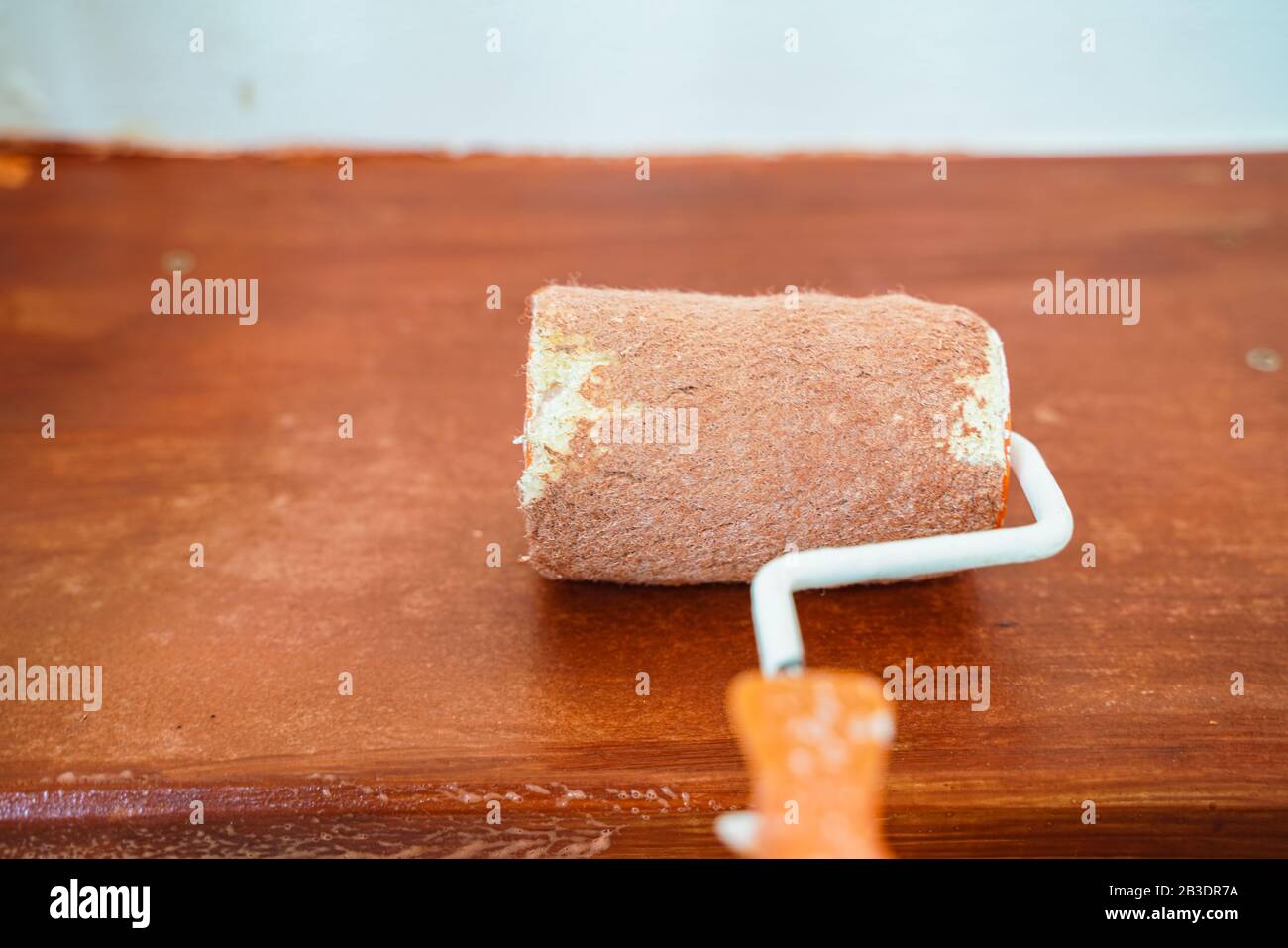 Color paint interior home wall renovate with rolling paint Stock Photo ...