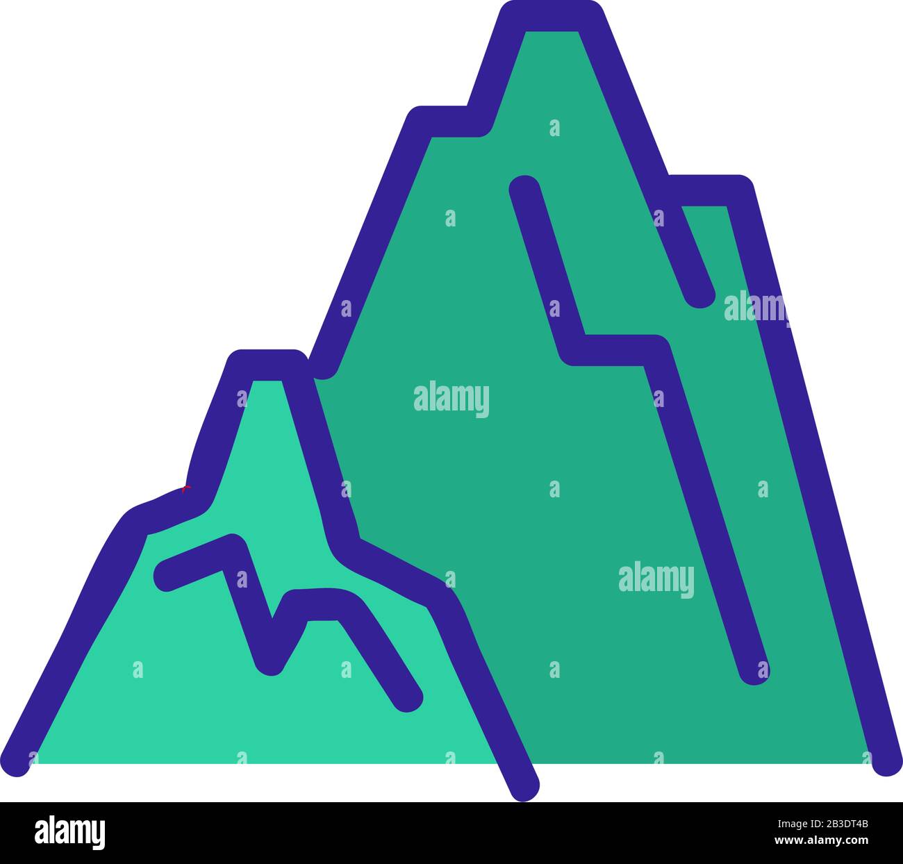 mountain range icon vector. Isolated contour symbol illustration Stock ...