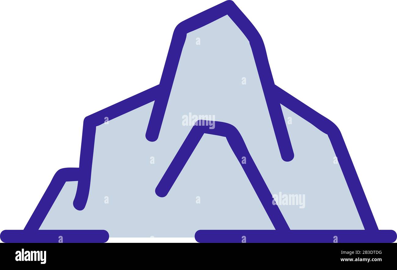 mountain range icon vector. Isolated contour symbol illustration Stock ...