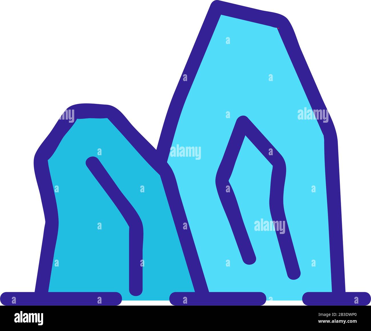 mountain range icon vector. Isolated contour symbol illustration Stock ...