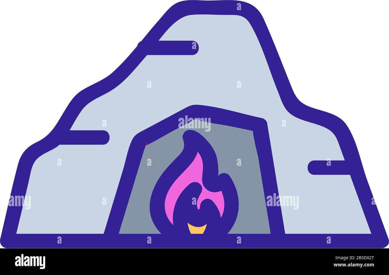 Cave icon vector. Isolated contour symbol illustration Stock Vector ...