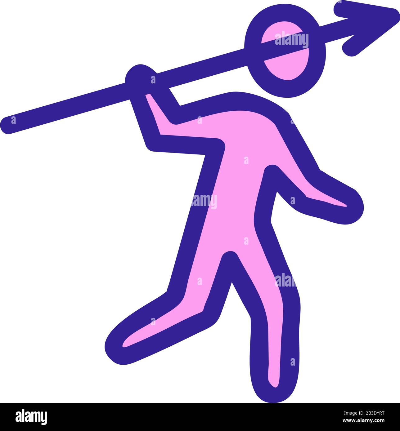 Hunter with a spear icon vector. Isolated contour symbol illustration ...