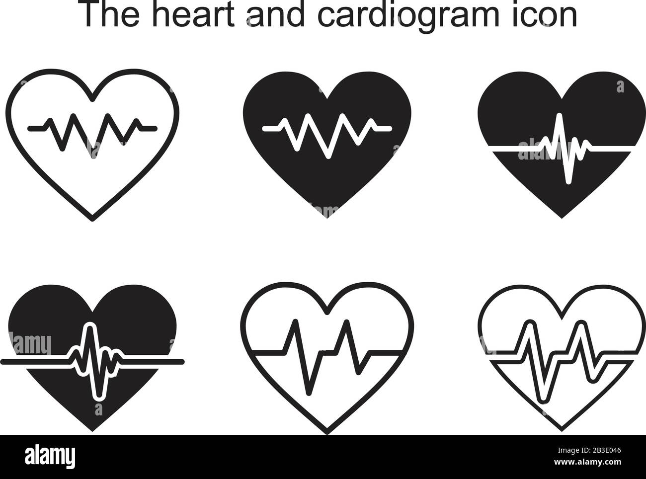 The heart and cardiogram icon template black color editable. The heart ...