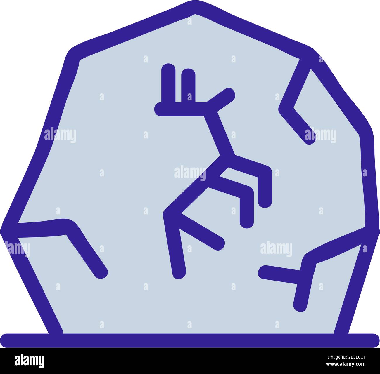 Stone rock icon vector. Isolated contour symbol illustration Stock ...