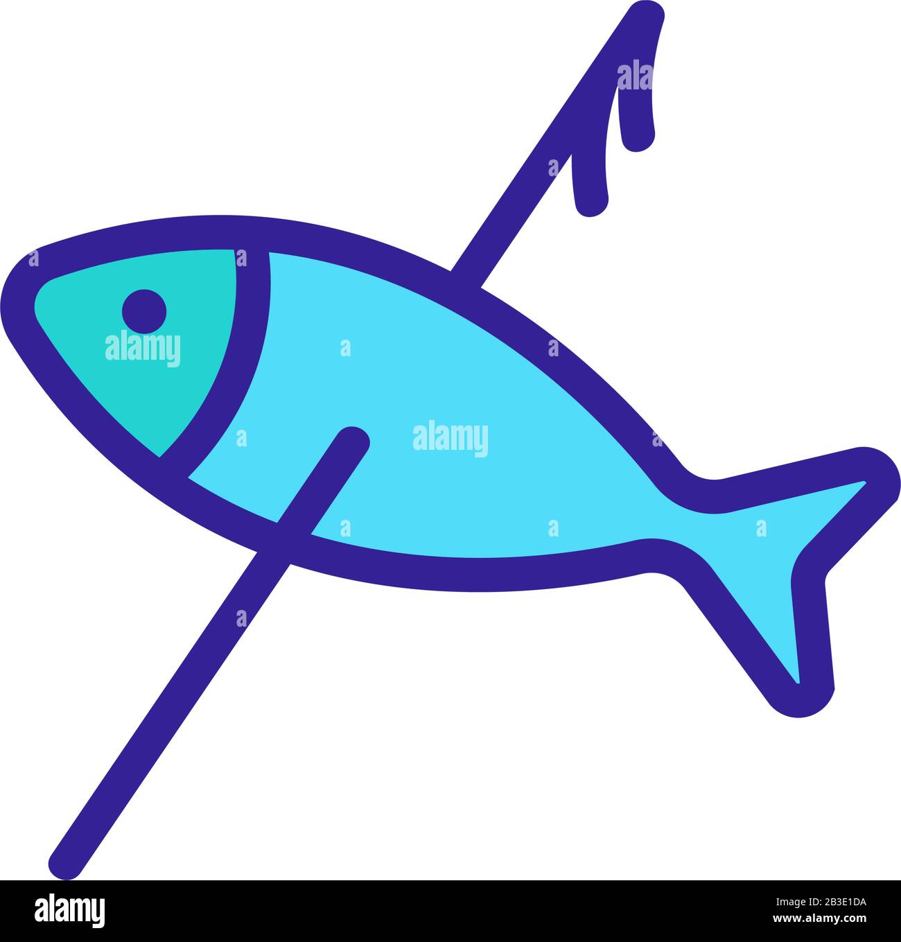 Fish hunting icon vector. Isolated contour symbol illustration Stock ...