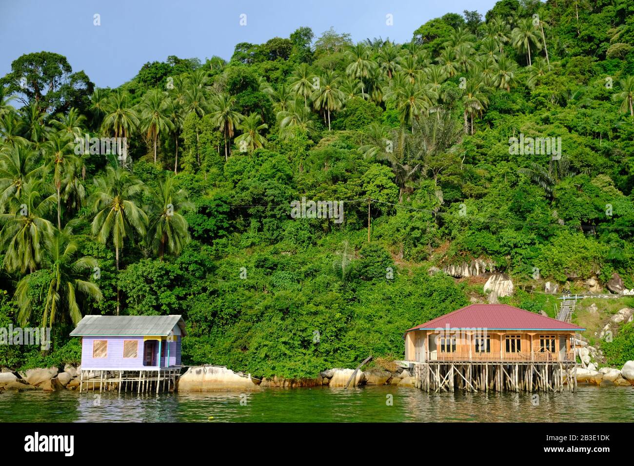 Anambas Islands Indonesia - traditional houses on Siantan Island Stock ...