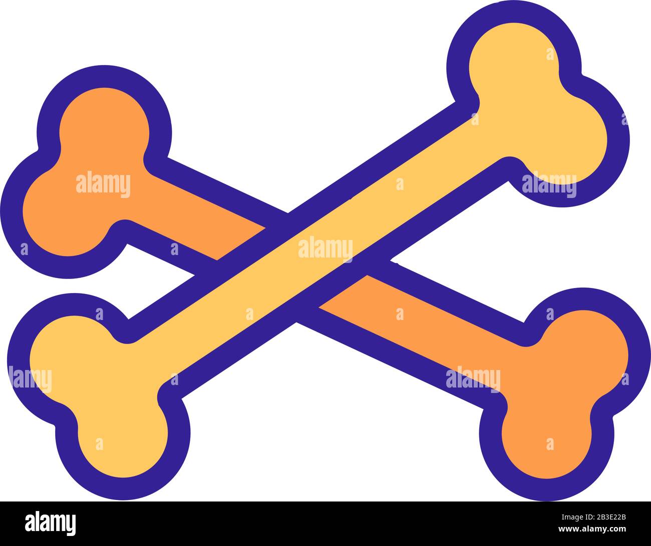 bone icon vector. Isolated contour symbol illustration Stock Vector ...