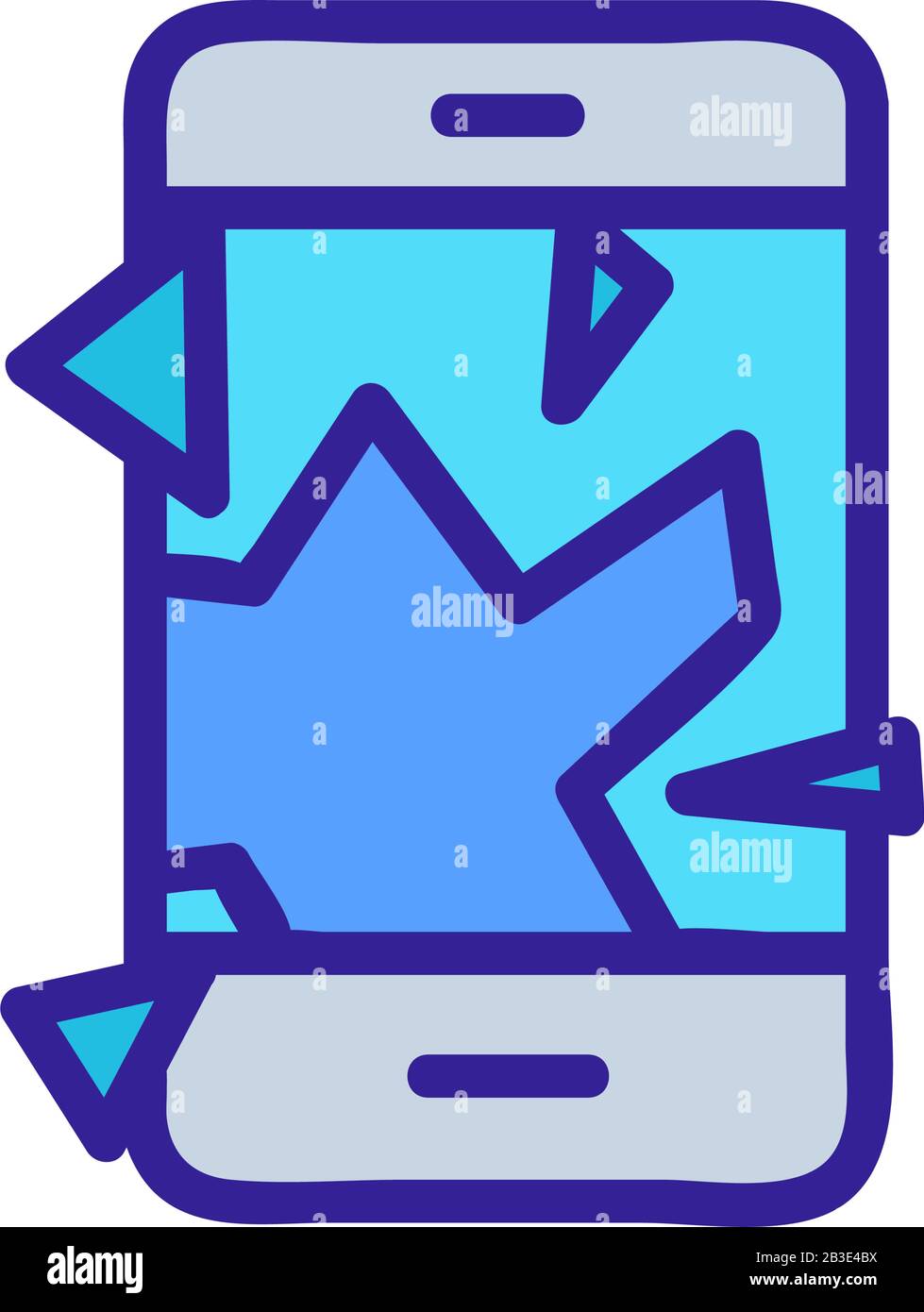 Broken phone icon vector. Isolated contour symbol illustration Stock ...