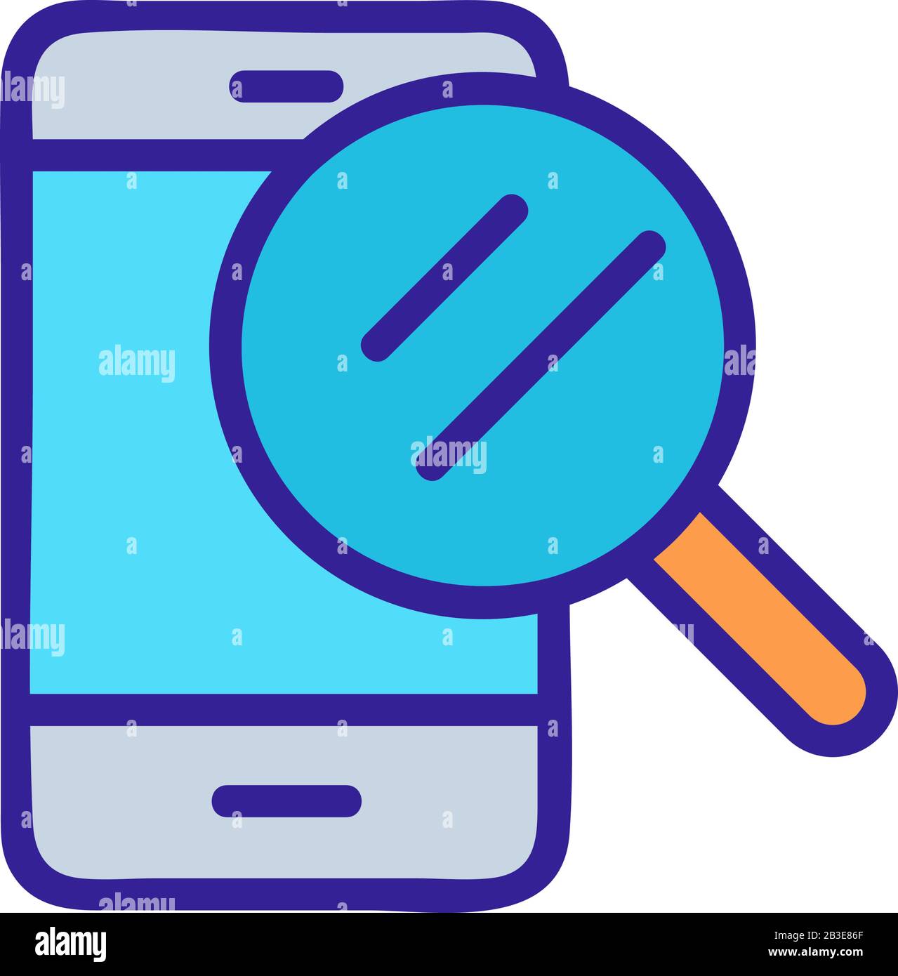 Exploring the phone icon vector. Isolated contour symbol illustration ...