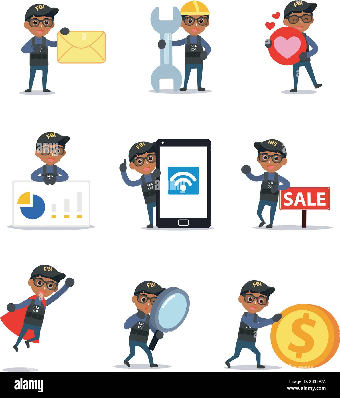 Fbi agent Stock Vector Images - Alamy