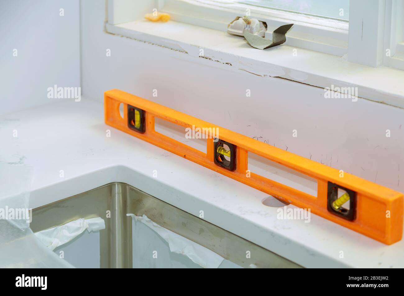 Leveling with countertops of making a kitchen modern domestic cabinets ...