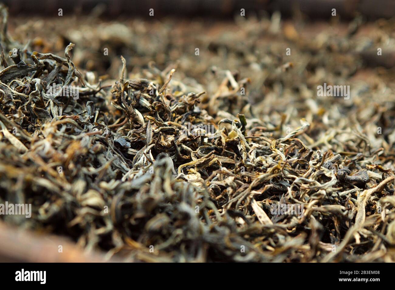 tea leaves drying in wicker basket Stock Photo - Alamy