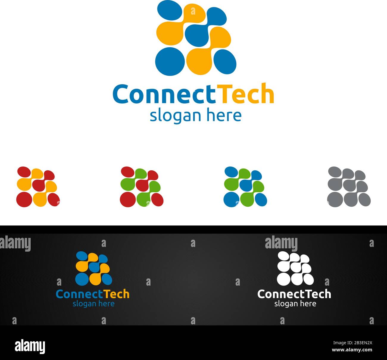 Technology Logo with Wires it and electronic cable, Connection Pixel ...
