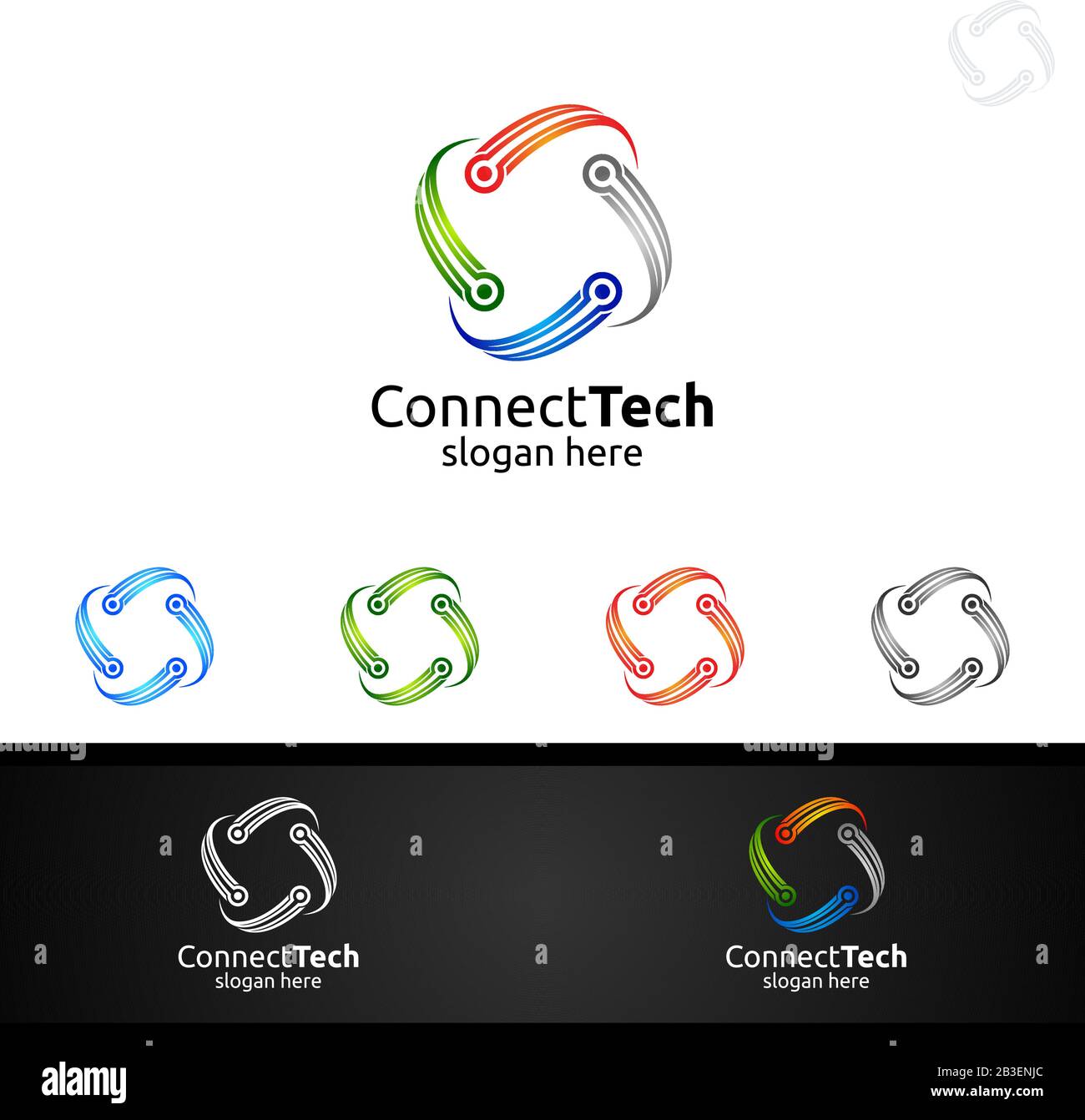 Technology Logo with Wires it and electronic cable, Connection Pixel ...
