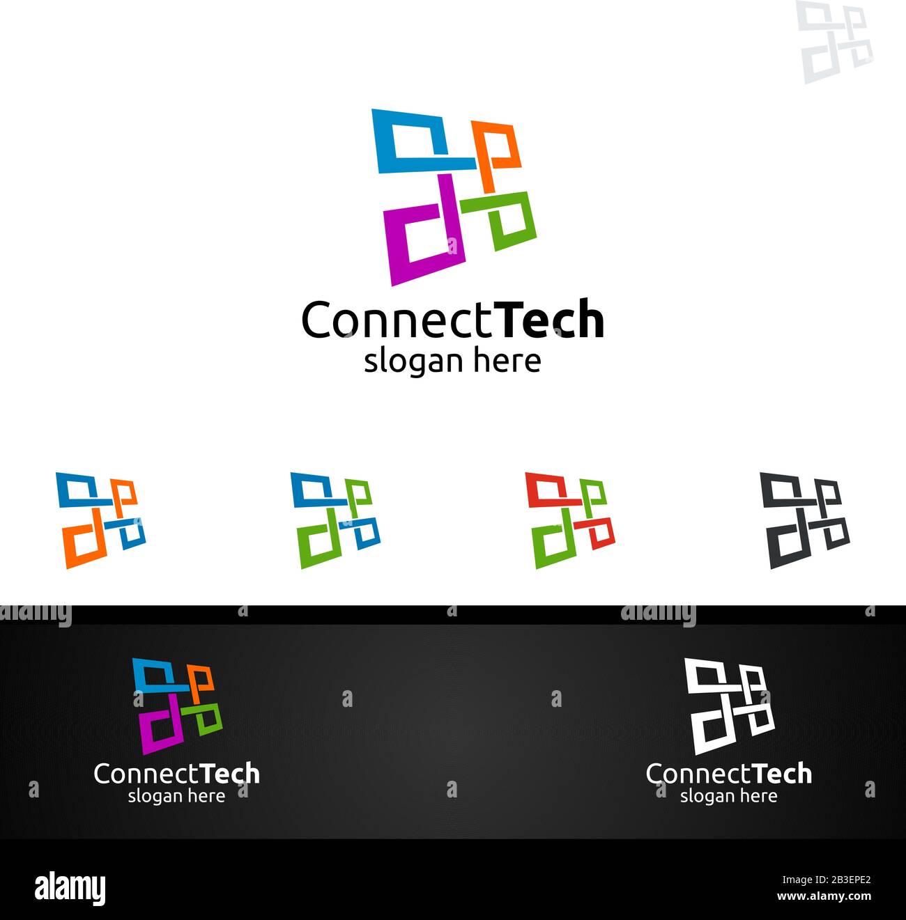 Technology Logo with Wires it and electronic cable, Connection Pixel ...