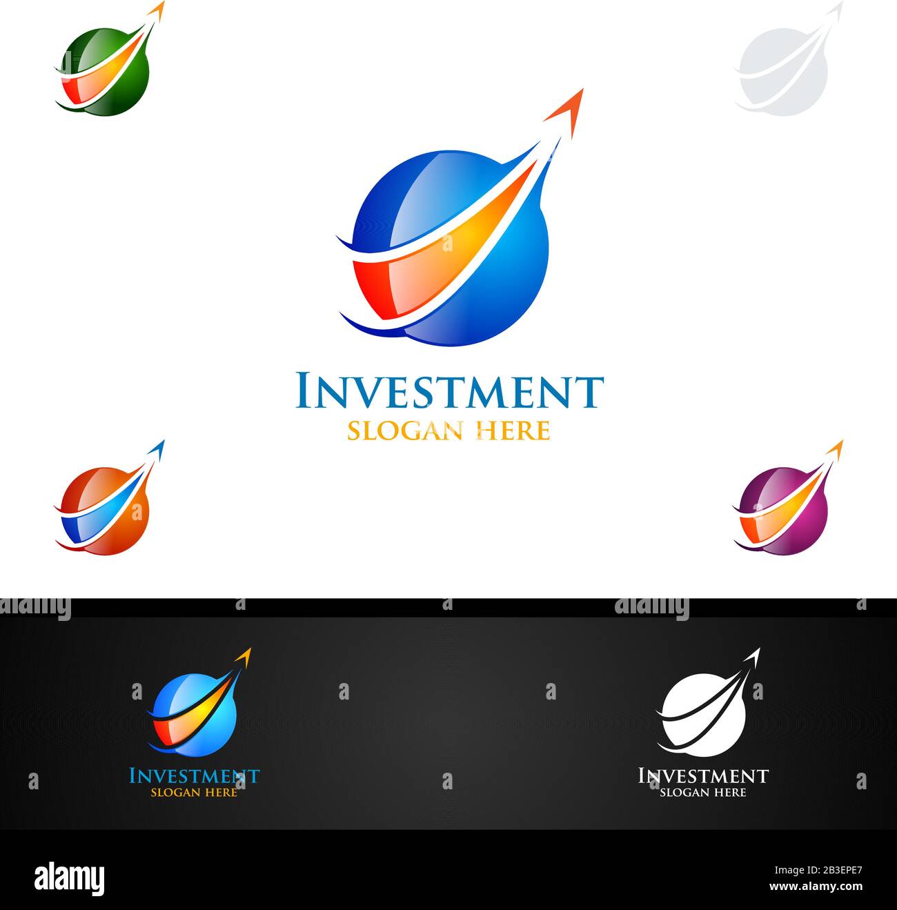 Investment Marketing Financial Advisor Logo Design Template Icon Stock ...