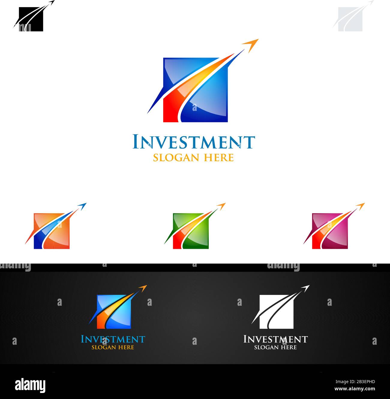 Investment Marketing Financial Advisor Logo Design Template Icon Stock ...
