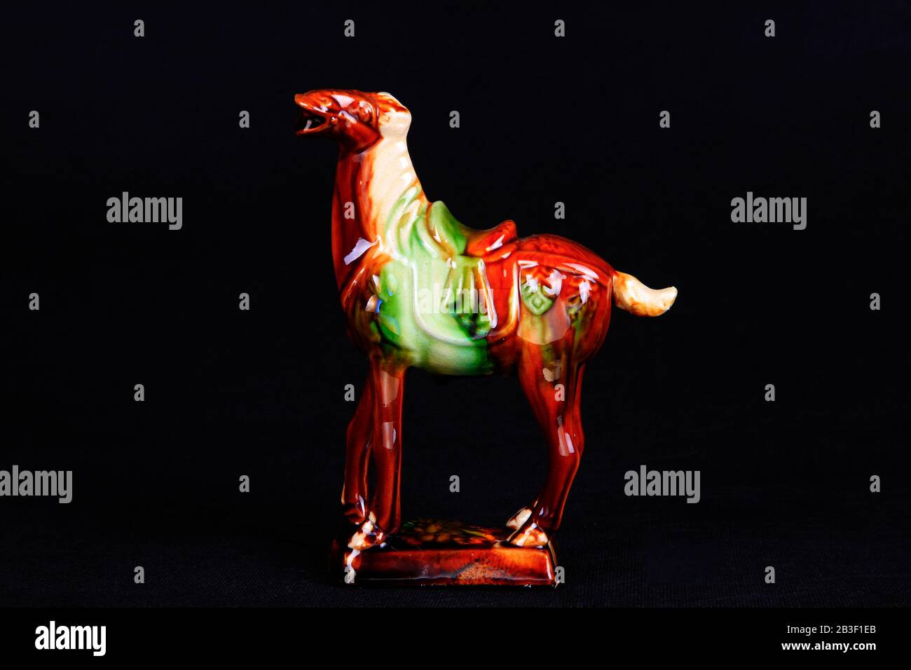 Tri coloured glazed pottery of the tang dynasty hi-res stock ...