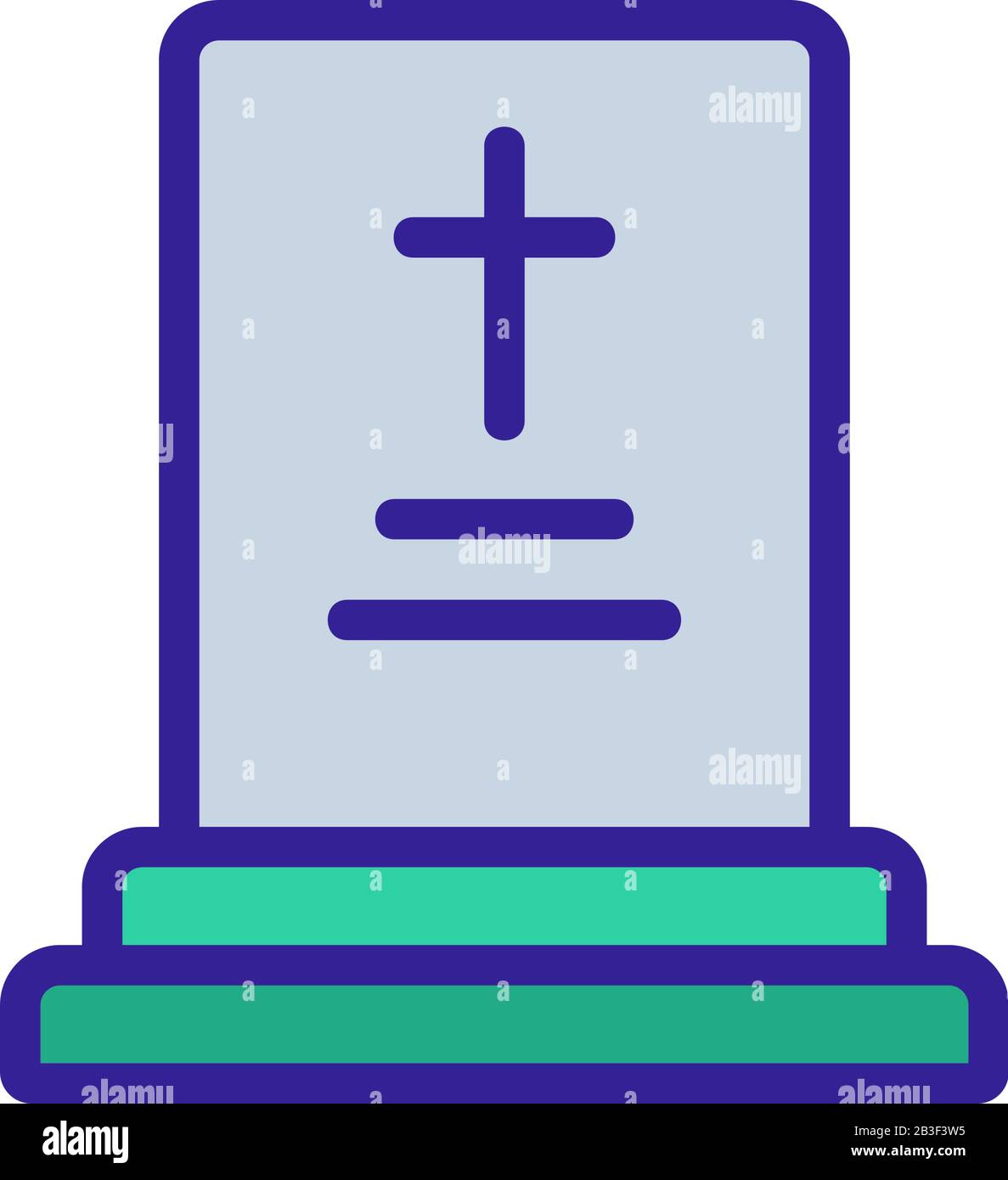 tombstone icon vector. Isolated contour symbol illustration Stock ...