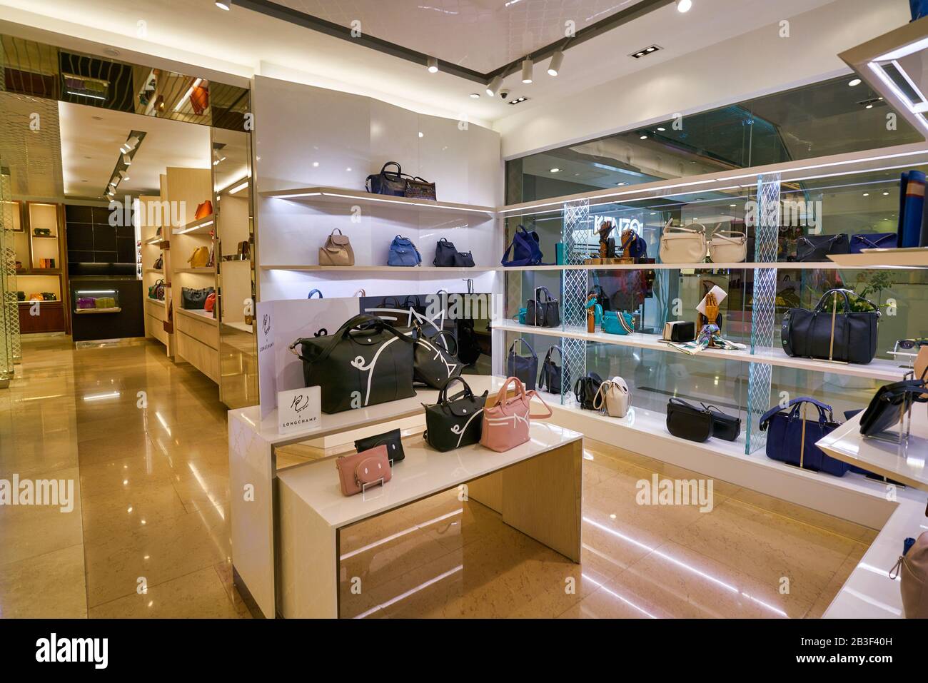 HONG KONG, CHINA - CIRCA JANUARY, 2019: interior shot of Longchamp ...