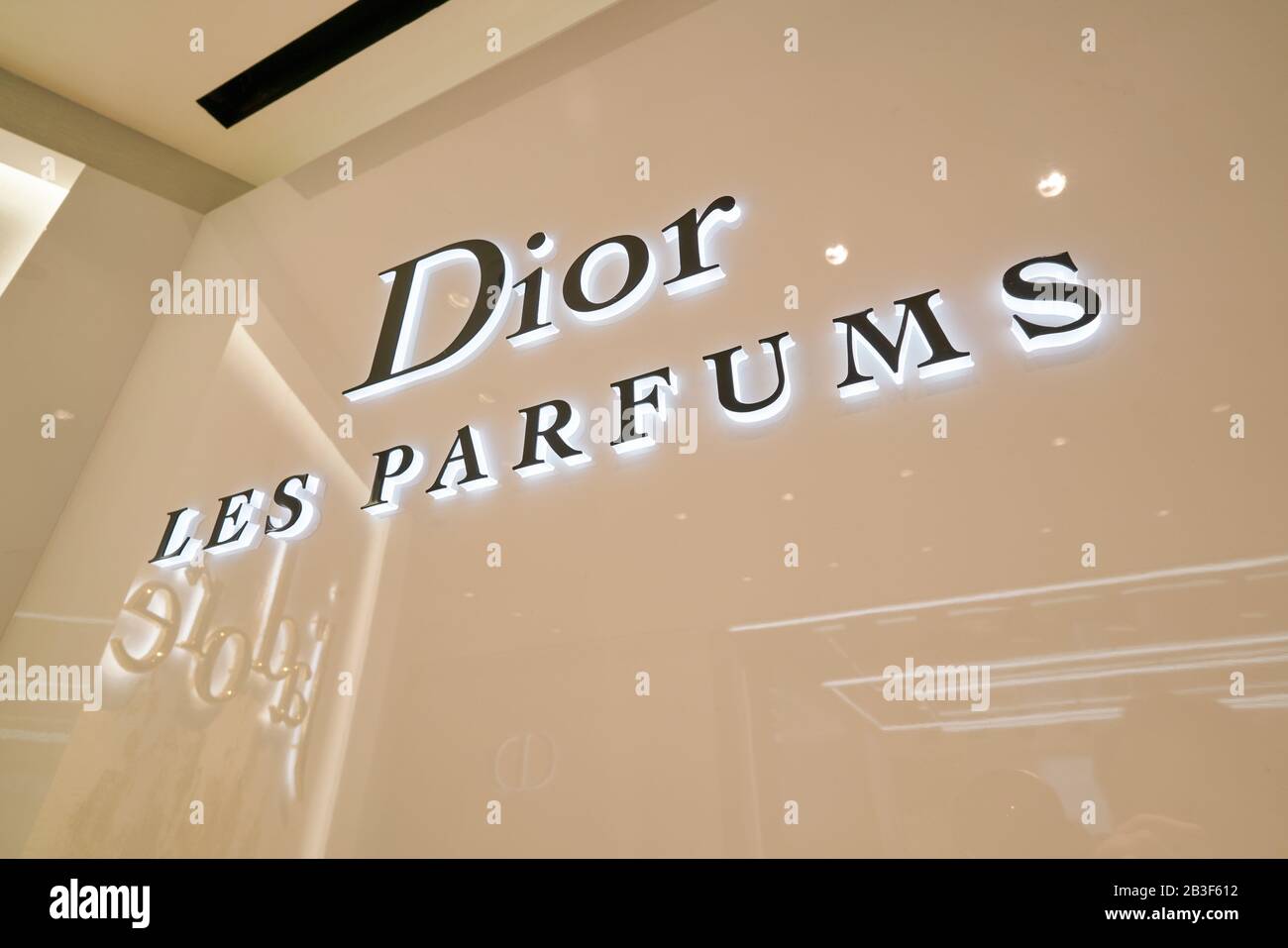 HONG KONG, CHINA - CIRCA JANUARY, 2019: Dior sign seen in New Town ...