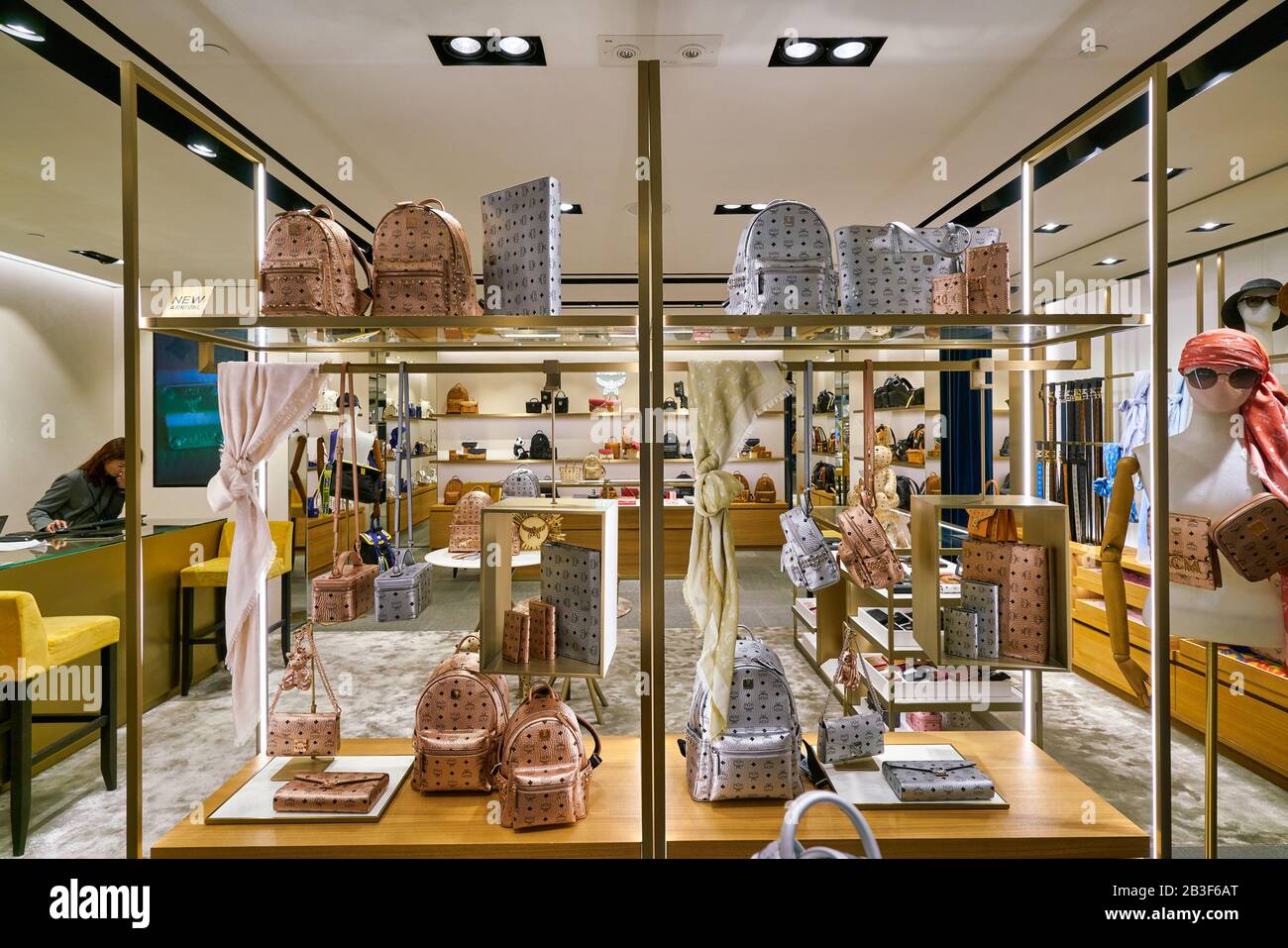HONG KONG, CHINA - CIRCA JANUARY, 2019: interior shot of MCM store in ...